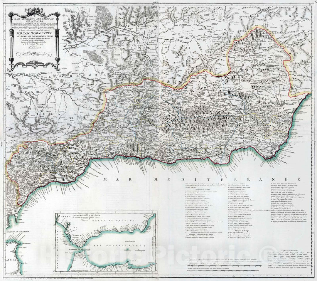 Historic Map : Spain, 1795 Composite map: 65-68. Mapa geografico del R ...