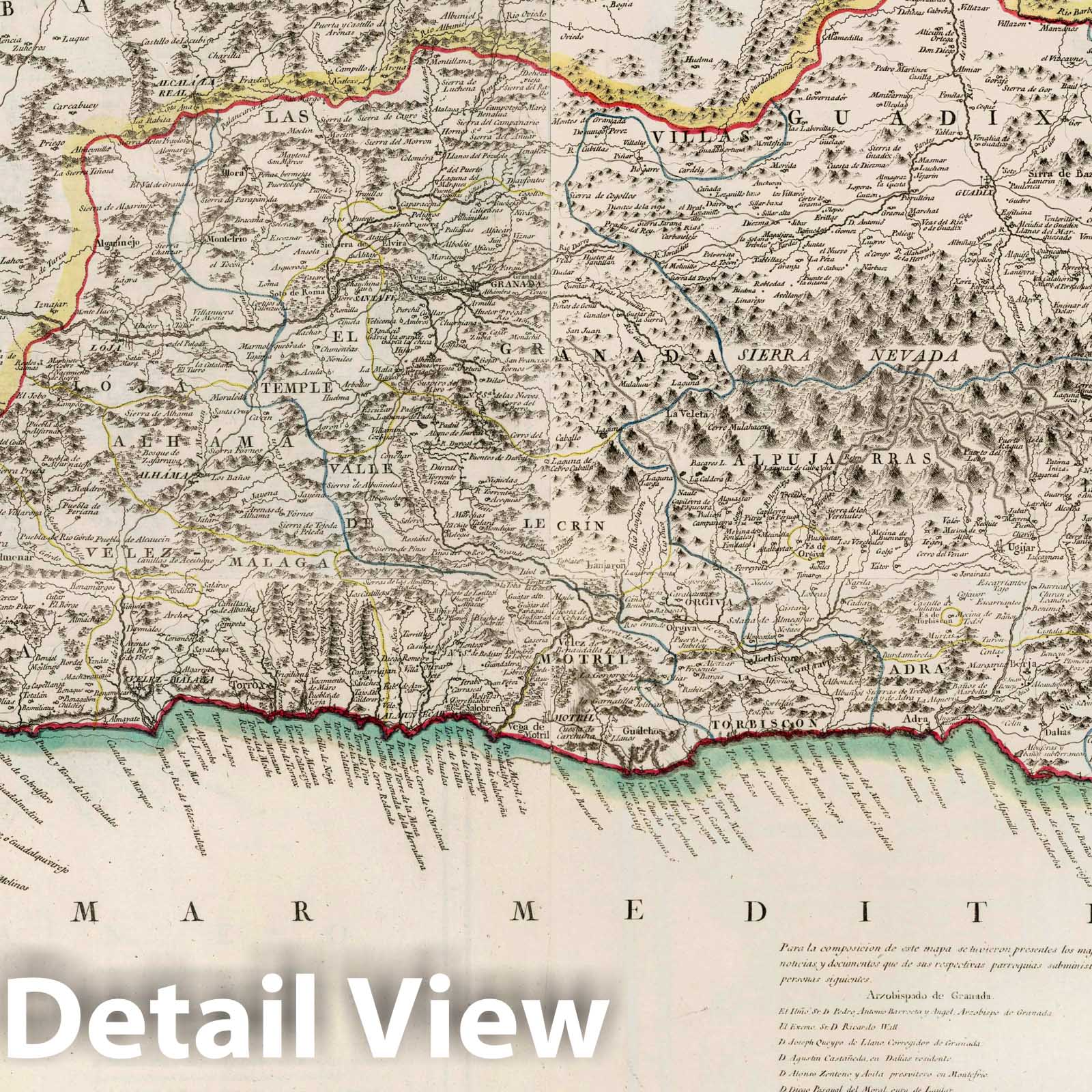 Historic Map : Spain, 1795 Composite map: 65-68. Mapa geografico del R ...