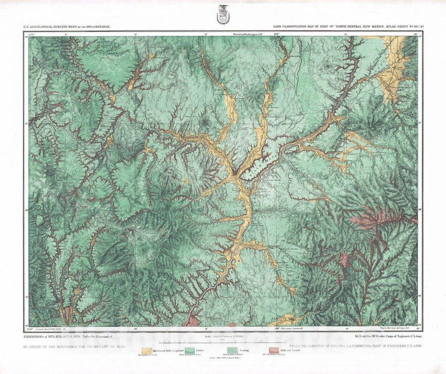 Historic Map : National Atlas - 1876 69D. Land Classification Map Of P ...