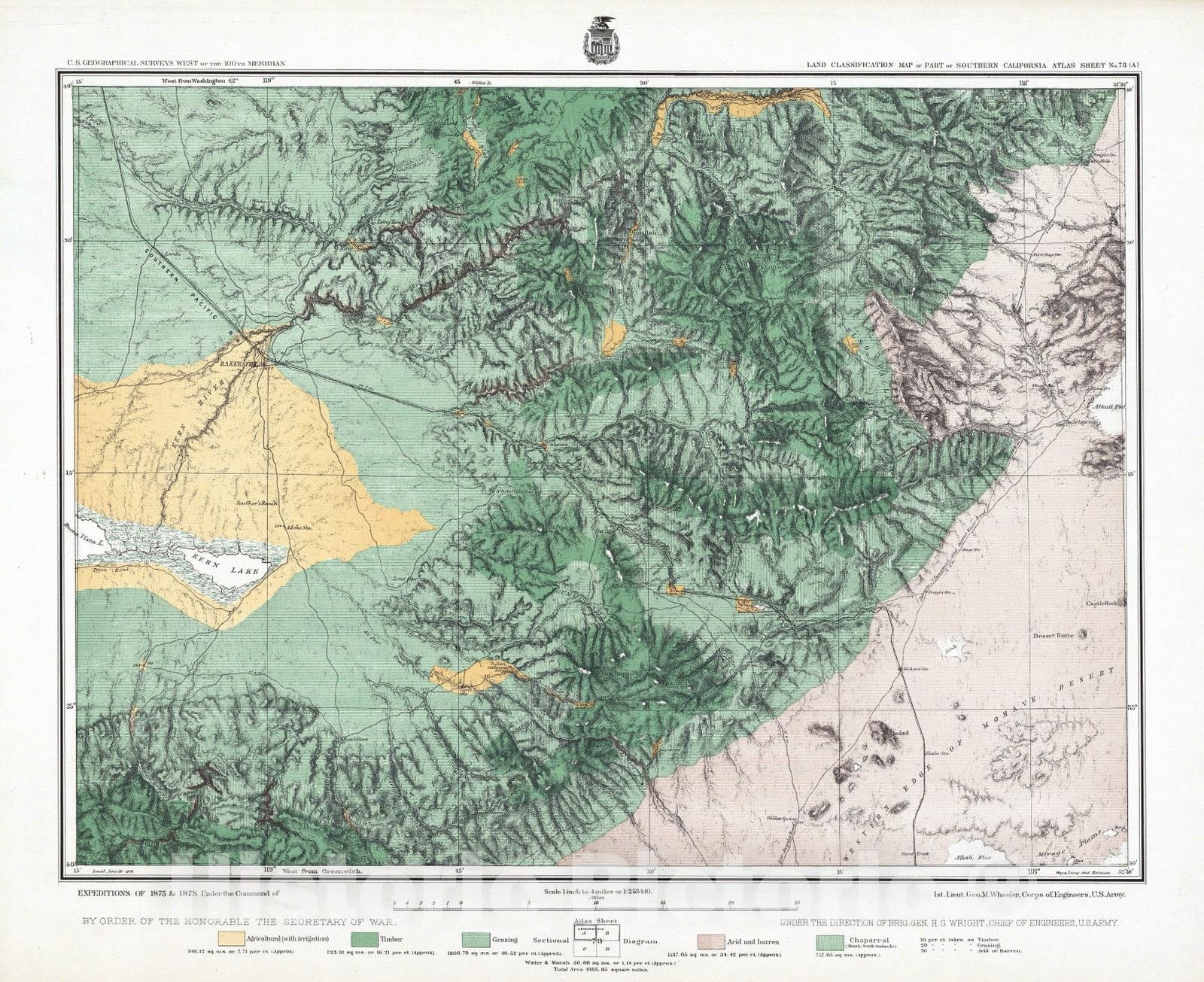 Historic Map : National Atlas - 1879 73A. Land Classification Map Of P ...