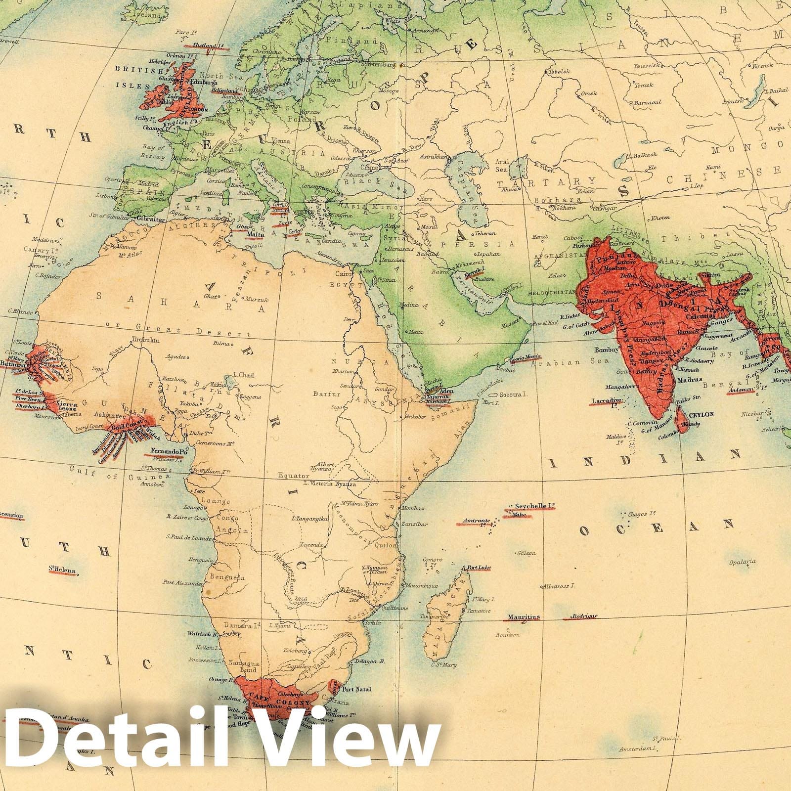 Historic Map : 1872 British Empire Throughout the World Exhibited In O ...