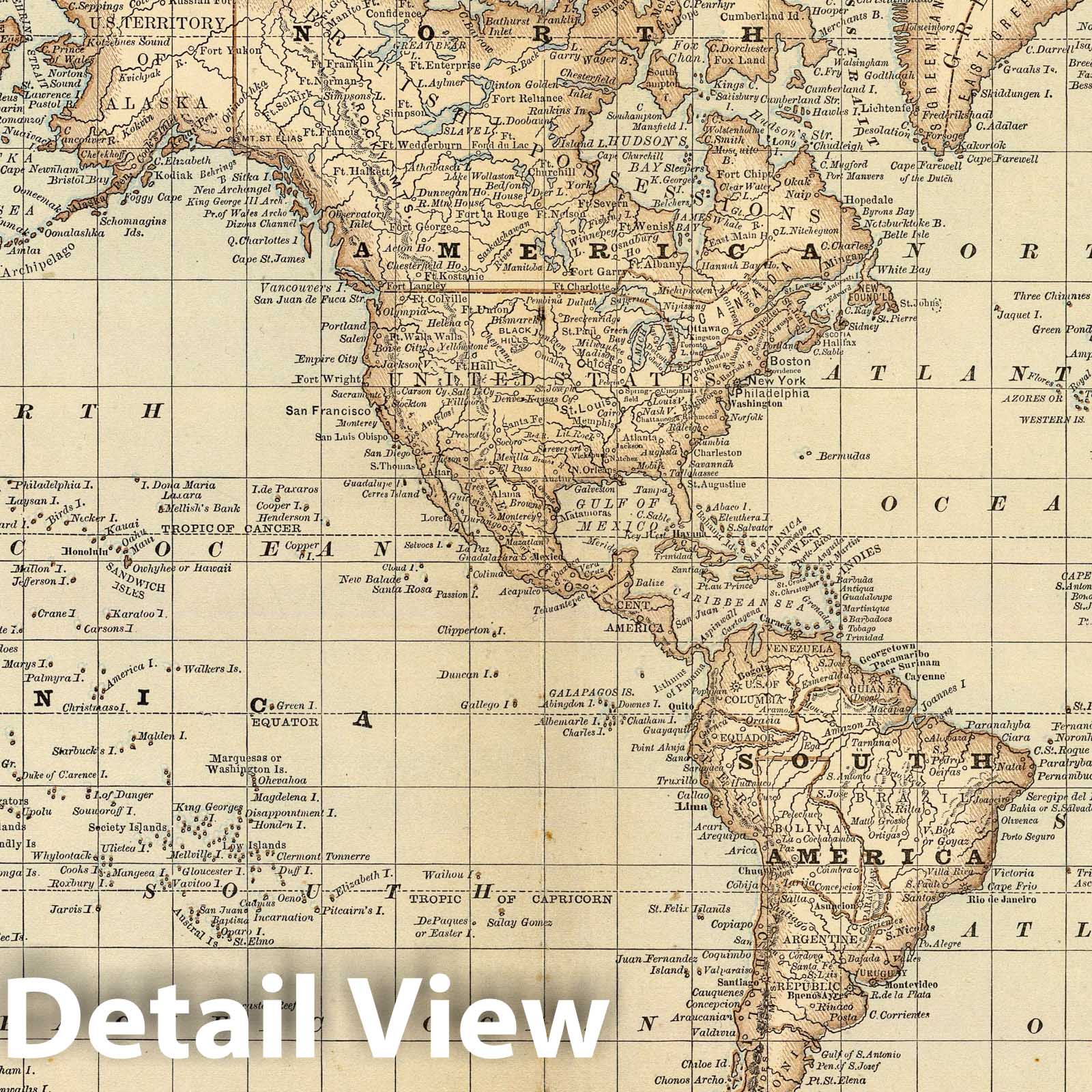 Historic Map : National Atlas - 1879 Map of the World. - Vintage Wall ...