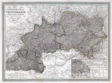 Historic Map : 1840 Das Erzherzogthum Oesterreich. Archduchy of Austri ...