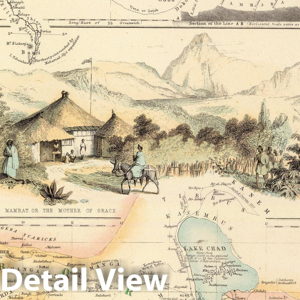 Historic Map : 1872 Countries In The Northern Tropical Regions of Afri ...