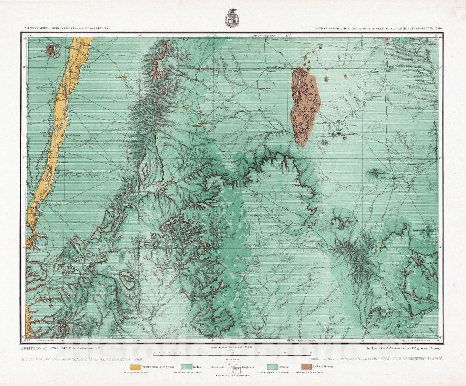 Historic Map : National Atlas - 1878 77D. Land Classification Map Of P ...