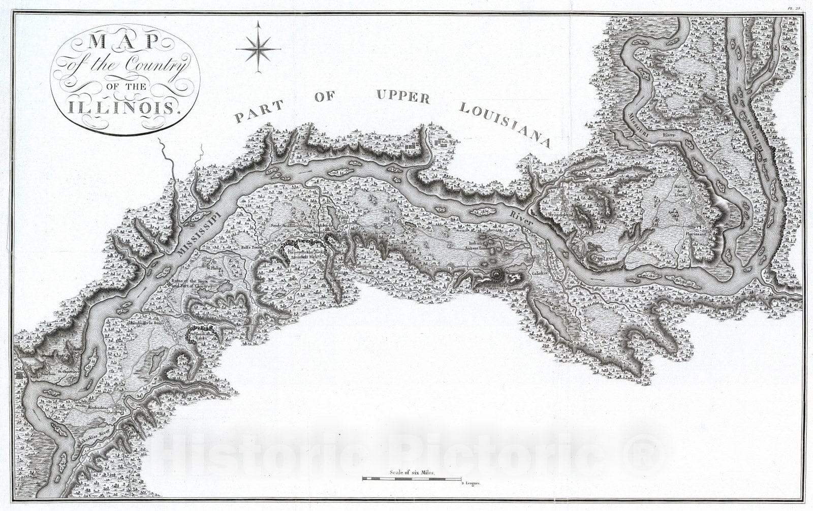Historic Map : National Atlas - 1796 Map of the Country Of The Illinoi ...