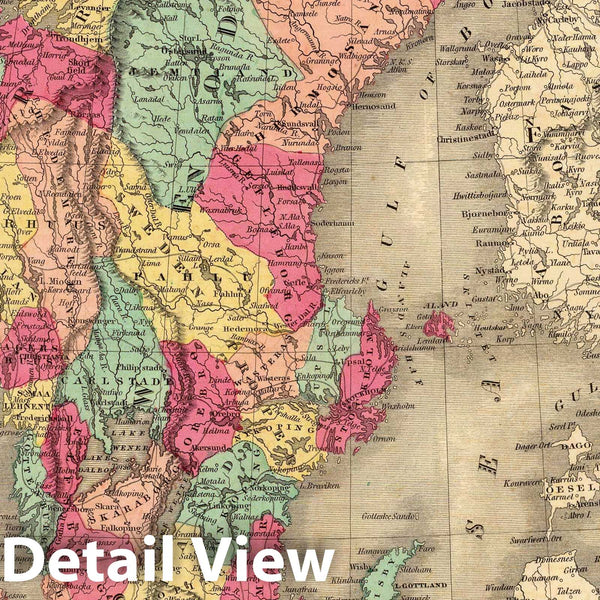 Historic Wall Map : 1860 Prussia Sweden Norway And Denmark. - Vintage ...