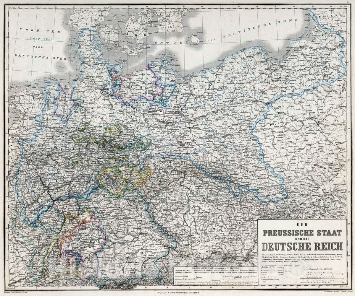 Historic Map : 1875 Prussian State and the German Empire. - Vintage Wa ...