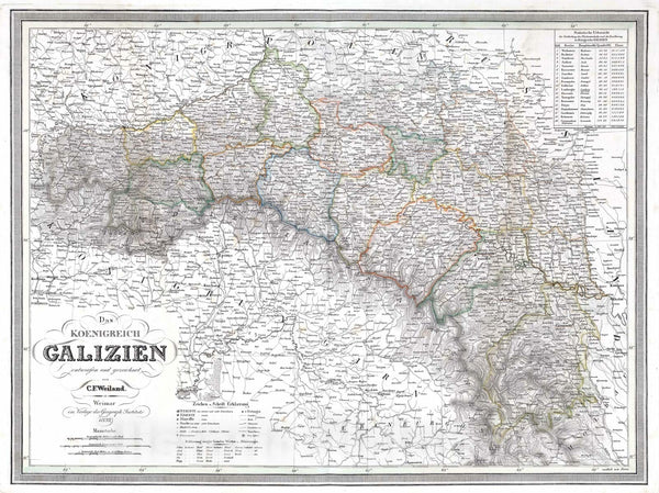 Historic Map : Galicia (Eastern Europe) 1832 Das Koenigreich Galizien ...