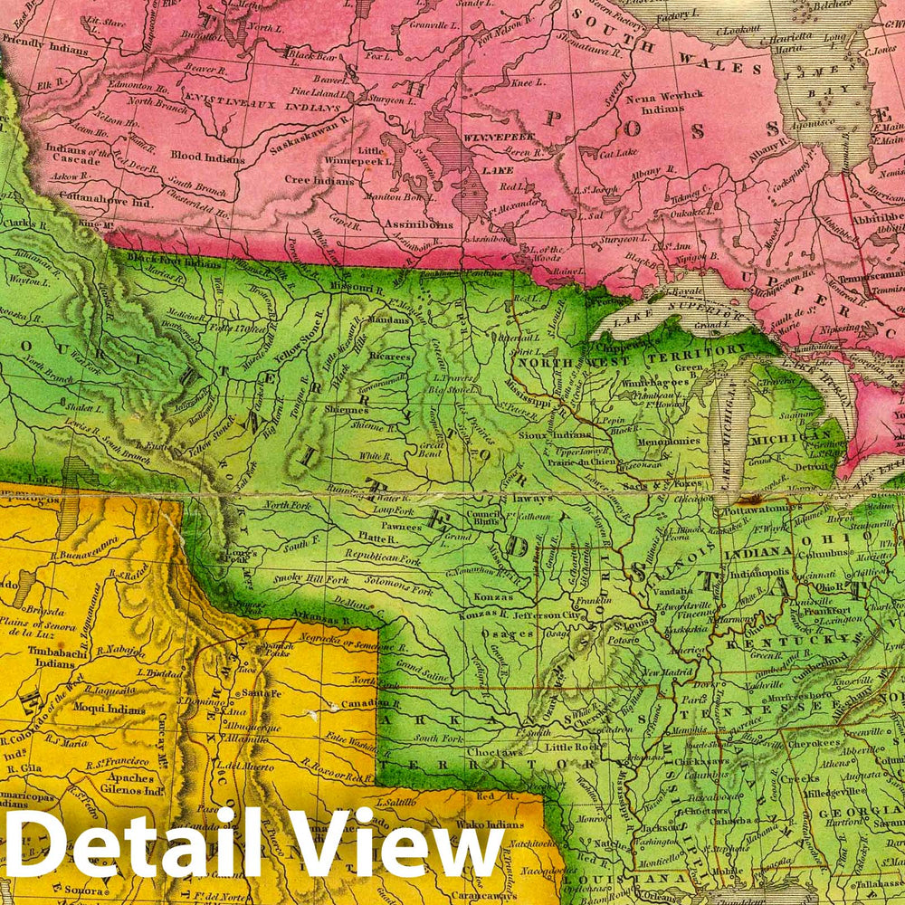 Historic Wall Map : National Atlas - 1831 Map of North America. - Vint ...