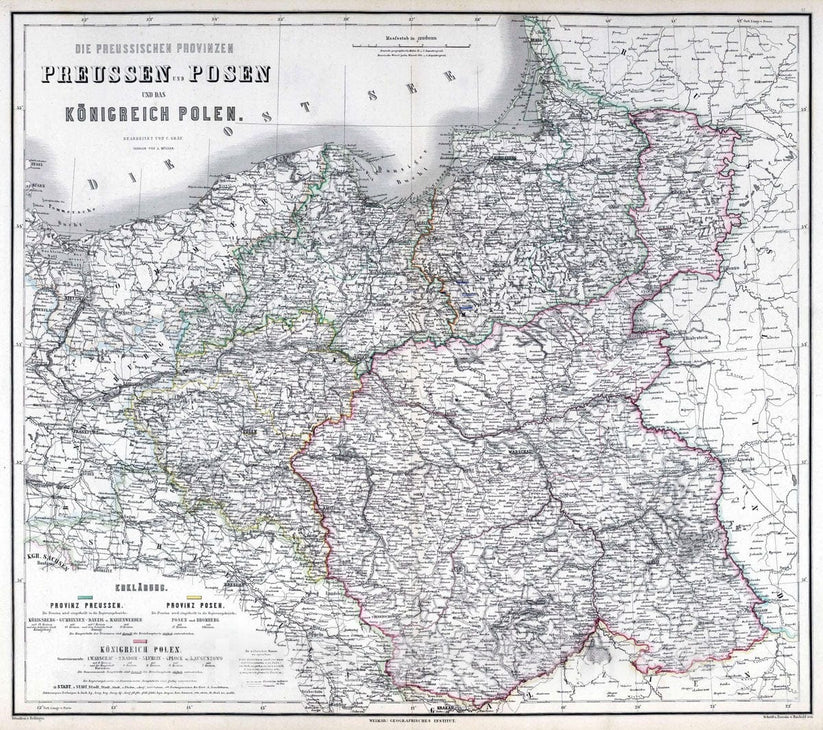 Historic Map : 1879 Prussia and Posen (former provinces), Poland, Bela ...