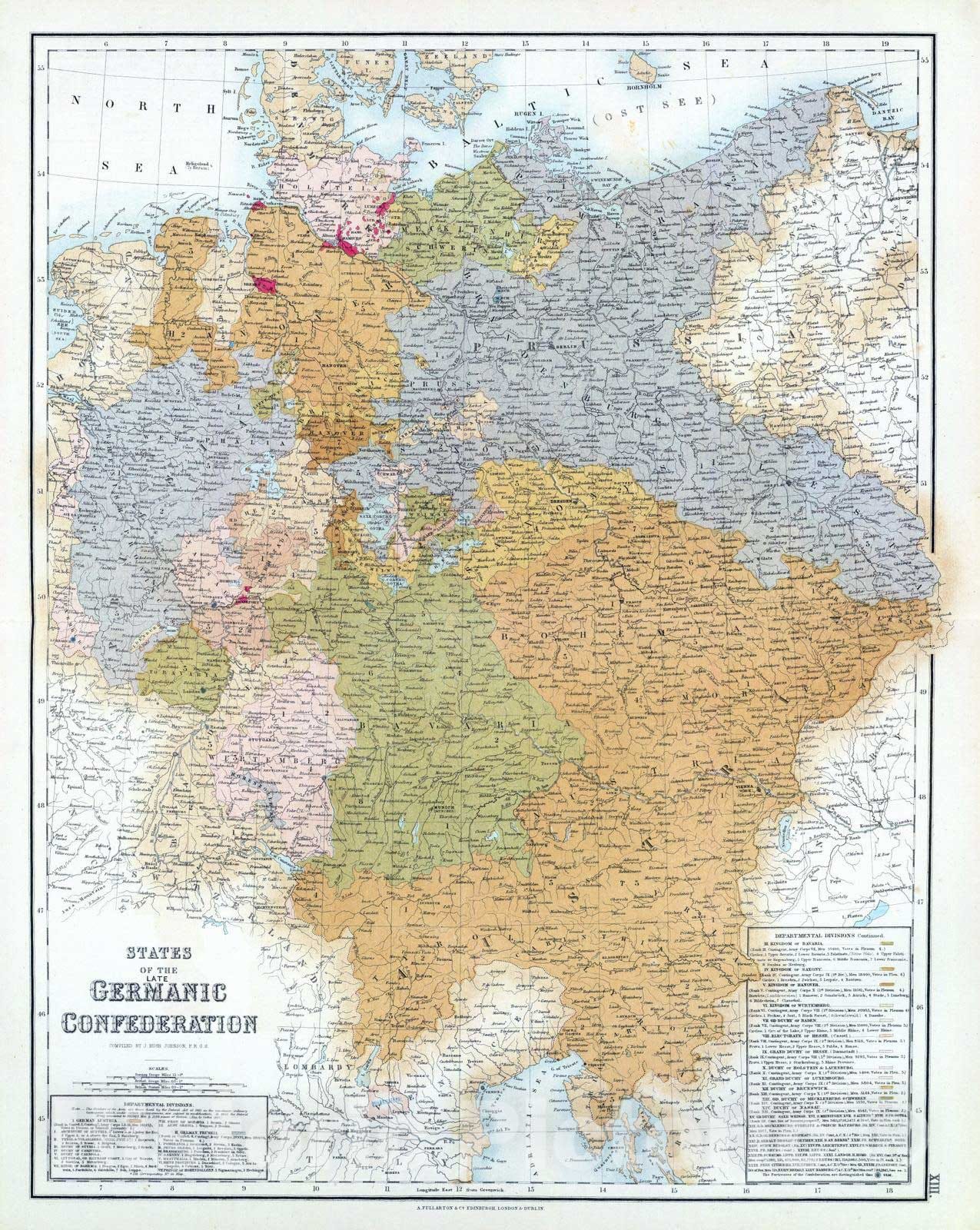 Historic Map : 1872 States of the Late Germanic Confederation. - Vinta ...
