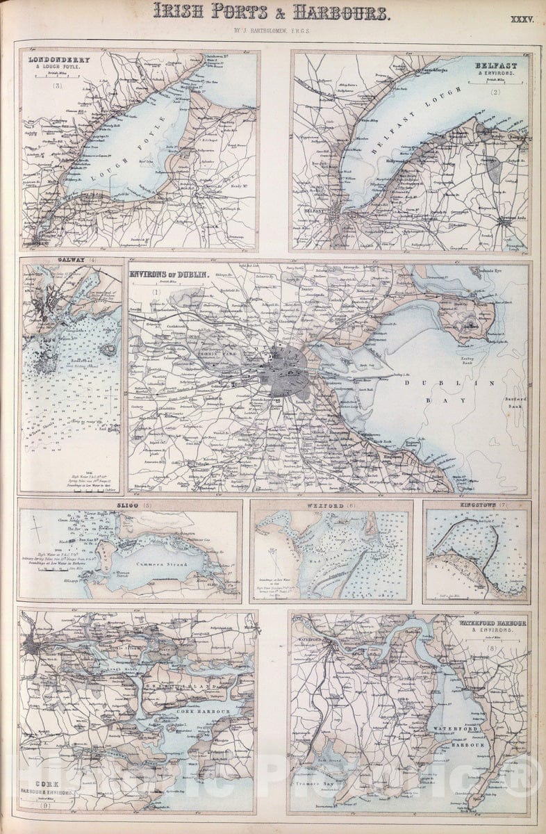 Historic Map : 1872 Irish Ports & Harbours. - Vintage Wall Art ...