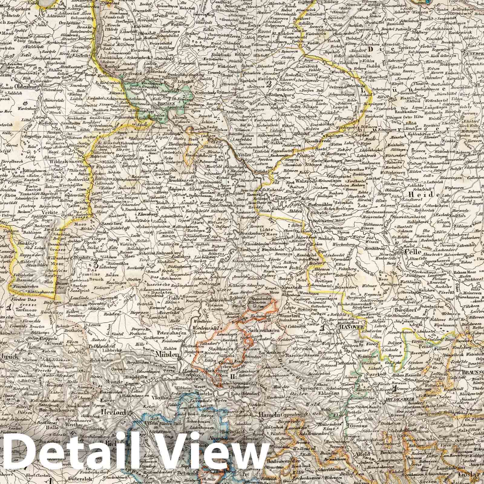 Historic Map : 1837 Koengreich Hannover. Kingdom of Hannover, Germany ...