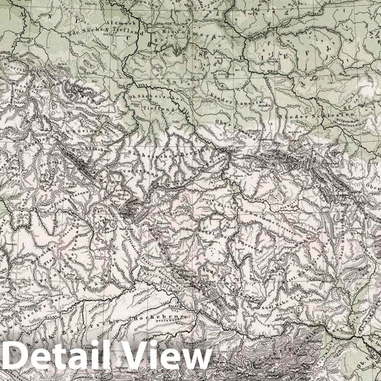 Historic Map : 1875 Germany: Topography and Hydrography. - Vintage Wal ...