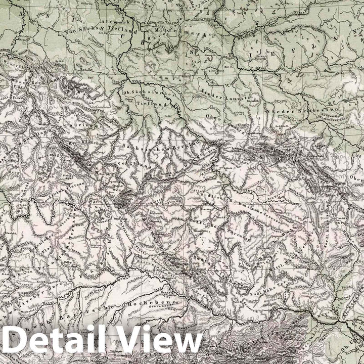 Historic Map : 1875 Germany: Topography and Hydrography. - Vintage Wal ...