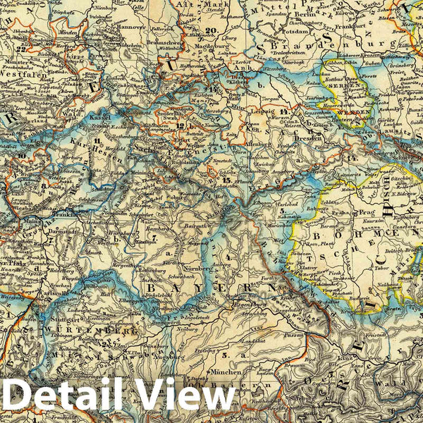 Historic Map : Germany; Netherlands, 1848 Deutschland, Niederlande, Be ...