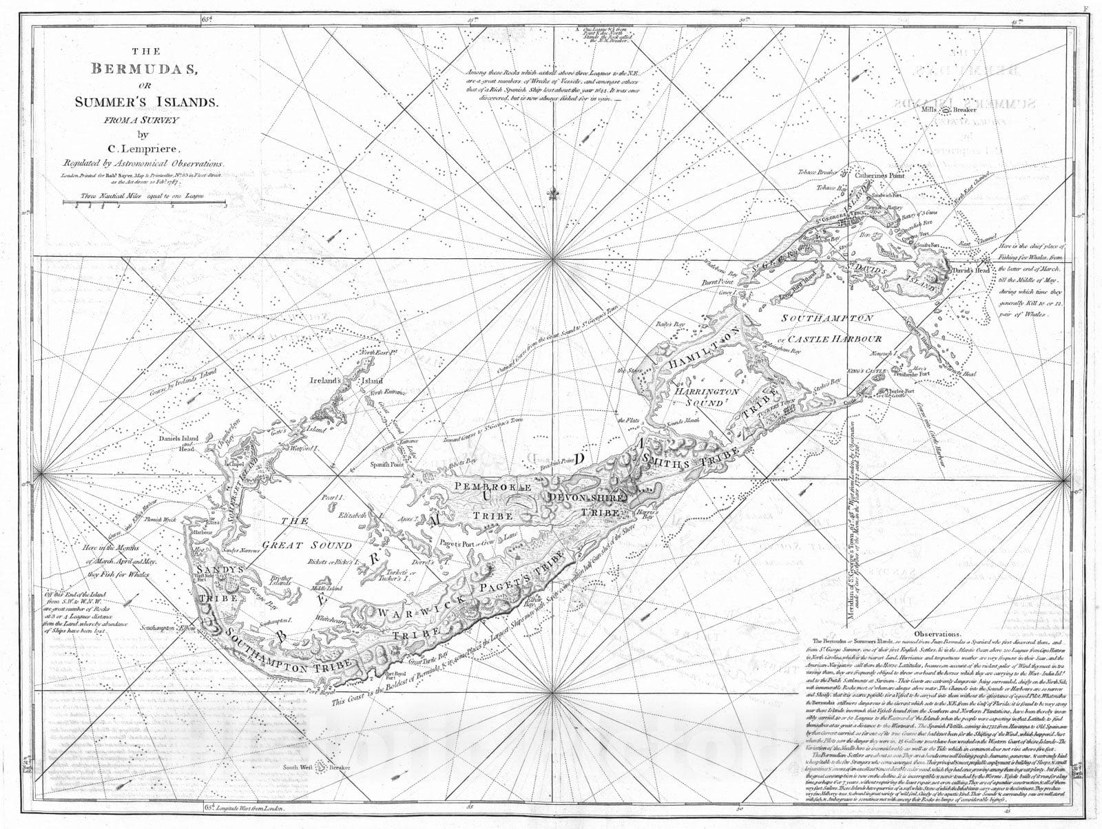 Historic Map : 1788 The Bermudas, or Summer's Islands. - Vintage Wall ...