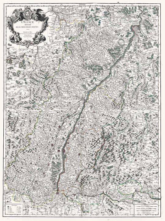 Historic Wall Map : 1704 Composite Map: L'Alsace. - Vintage Wall Art ...