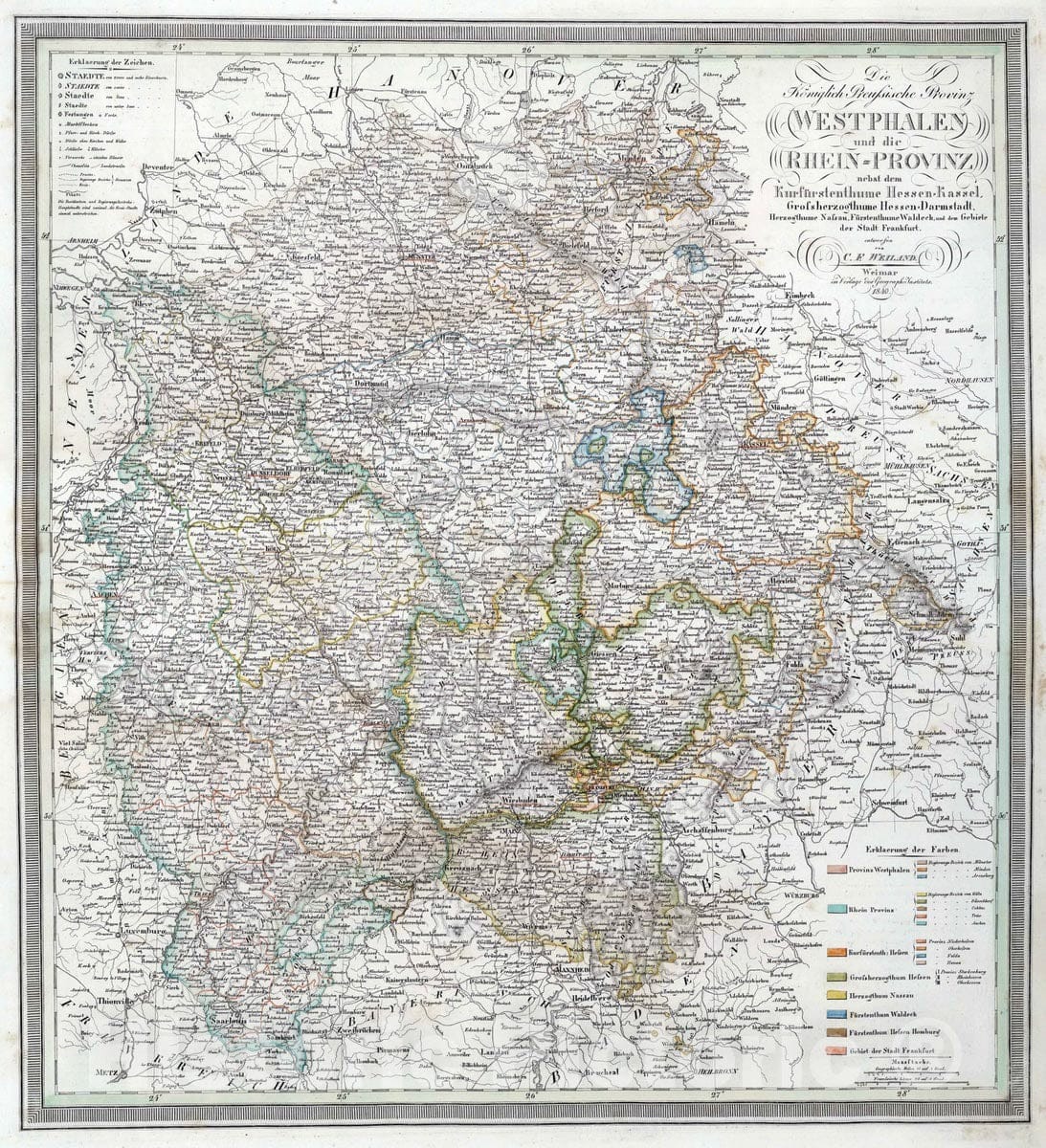 Historic Map : 1842 Prussian province of Westphalia and Rhine Province ...