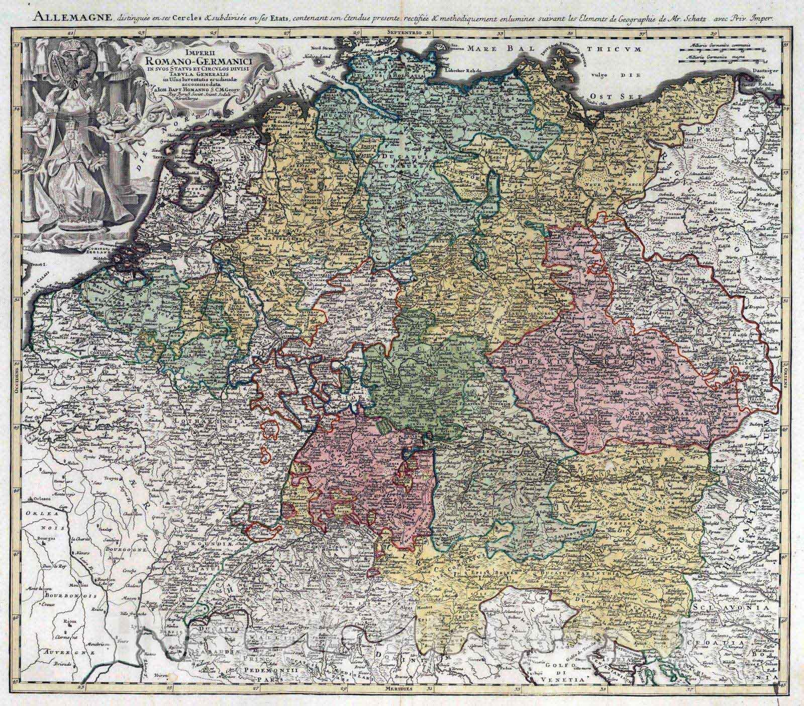 Historic Map : Germany, 1752 Imperii Romano-Germanici. , Vintage Wall ...