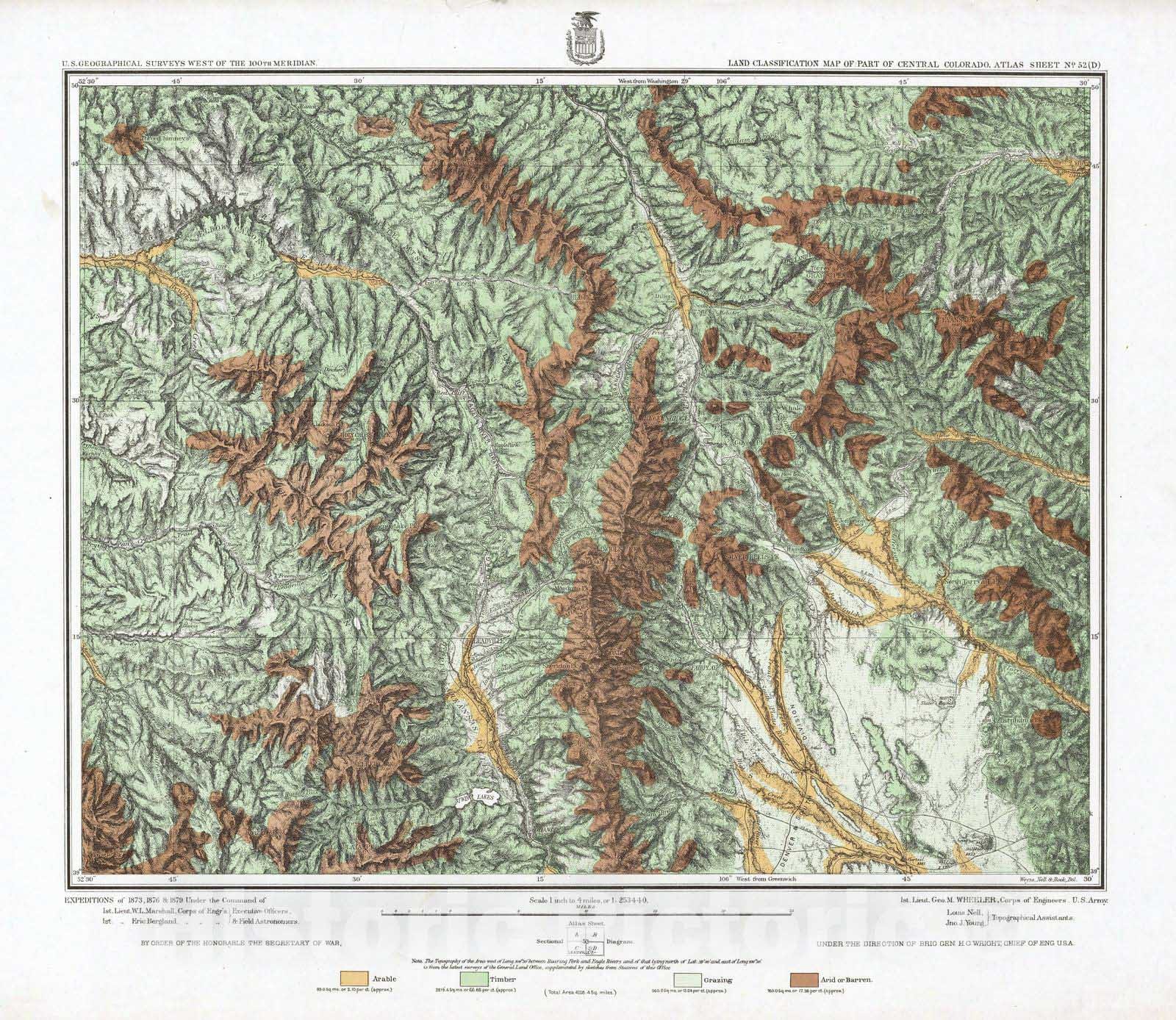 Historic Map : National Atlas - 1879 52D. Land Classification Map Of P ...