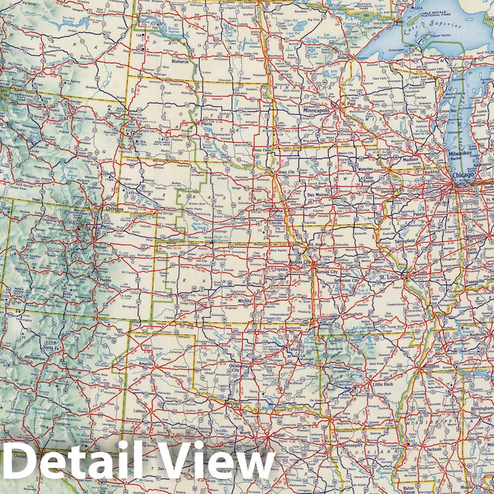 Historic Map : National Atlas - 1956 Shell Highway Map of United State ...