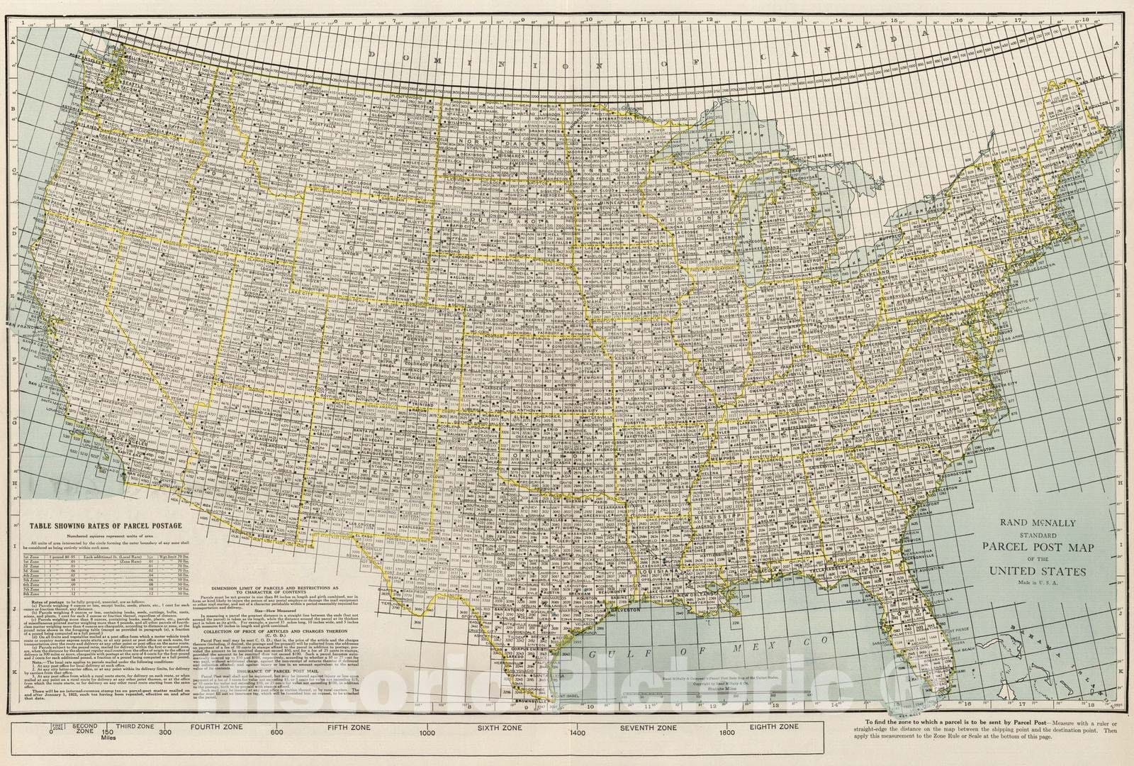 Historic Map : National Atlas - 1924 Parcel Post Map of the United Sta ...