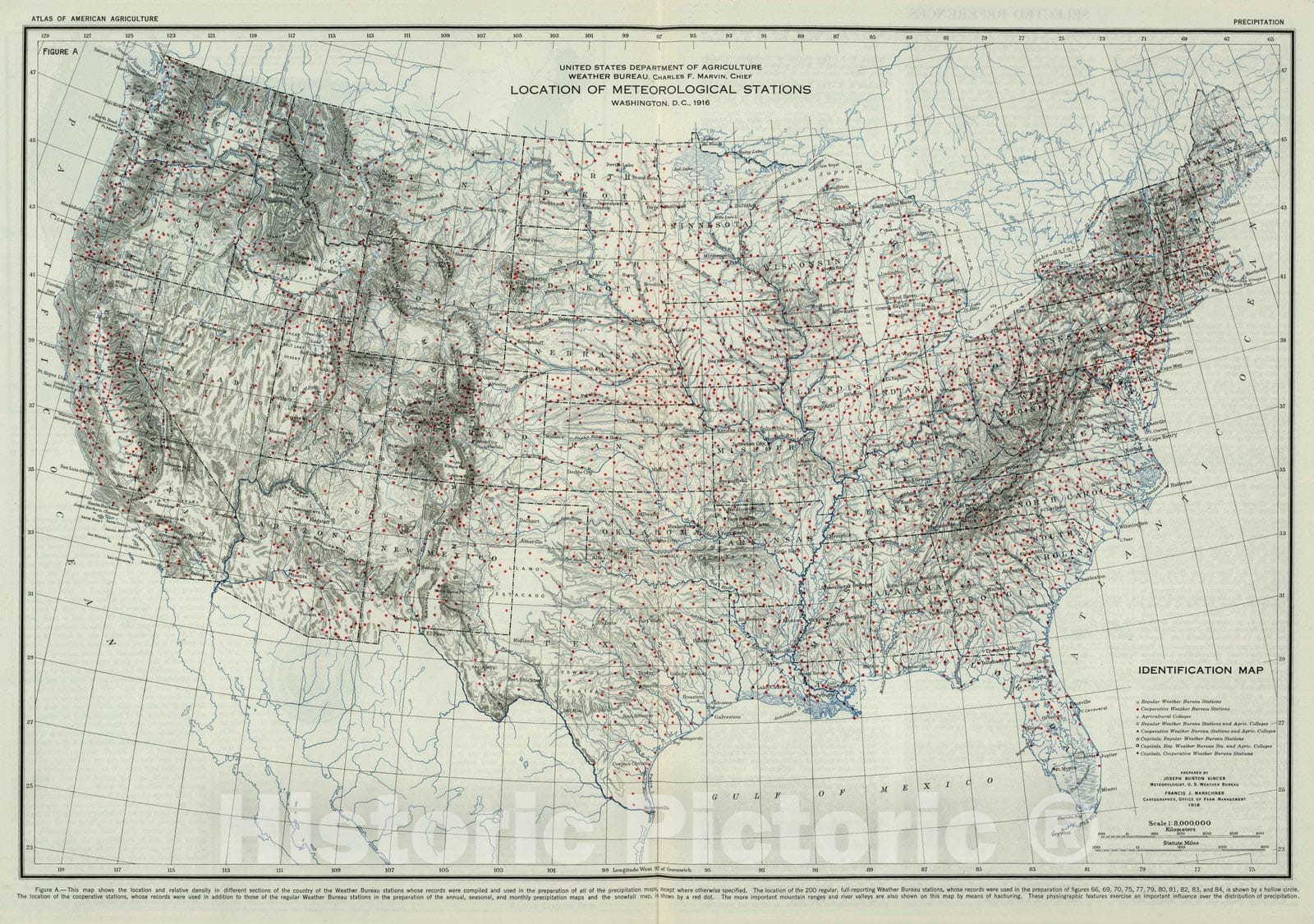 Historic Map - National Atlas - 1916 Location of Meteorological Statio ...