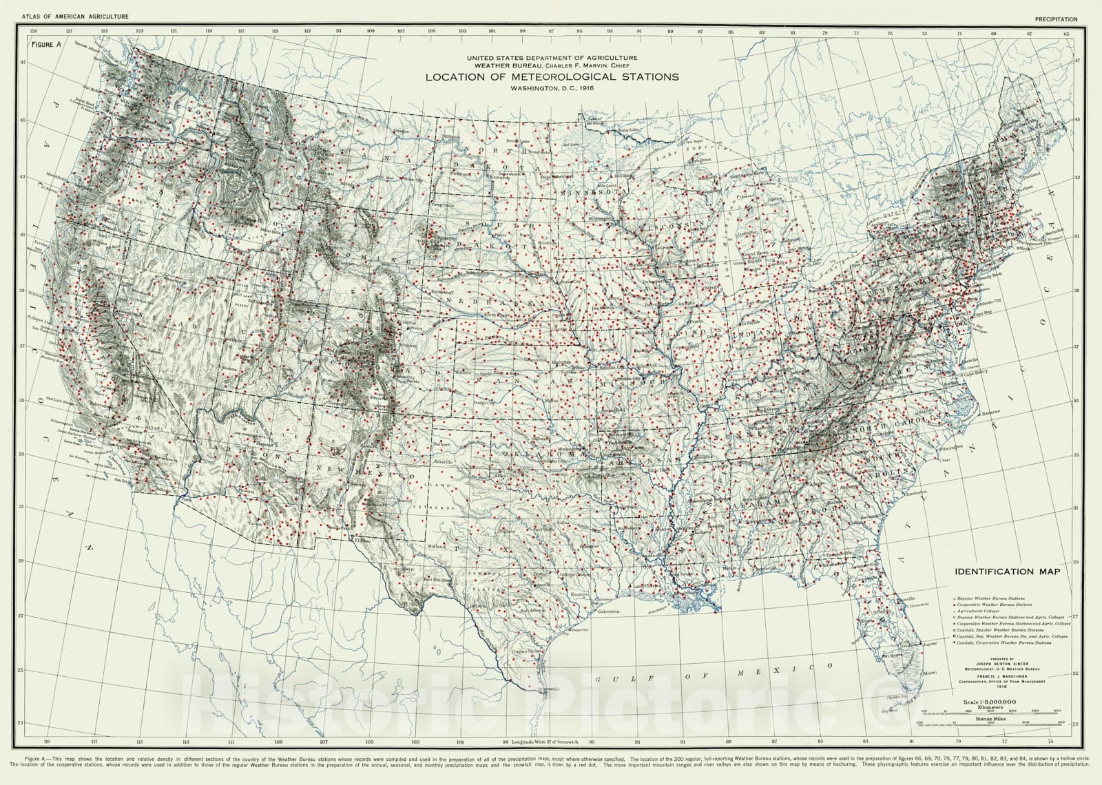 Historic Map - National Atlas - 1916 Location of Meteorological Statio ...