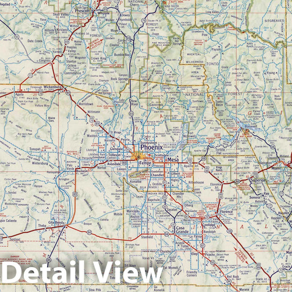 Historic Map : National Atlas - 1956 Shell Highway Map of Arizona. - V ...