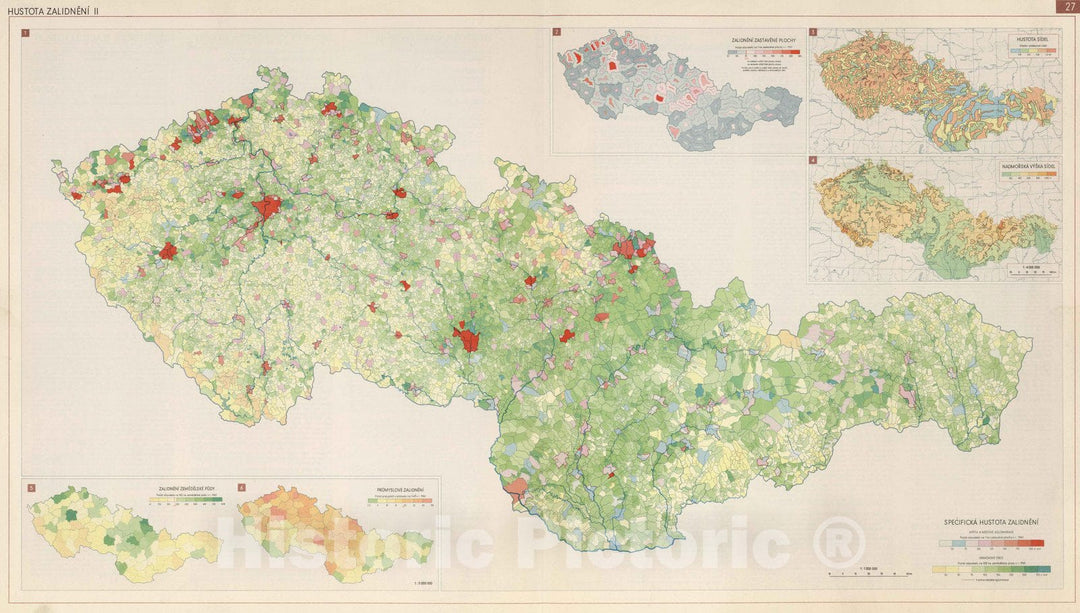 Historic Map : National Atlas - 1966 Density of Population II. - Vinta ...