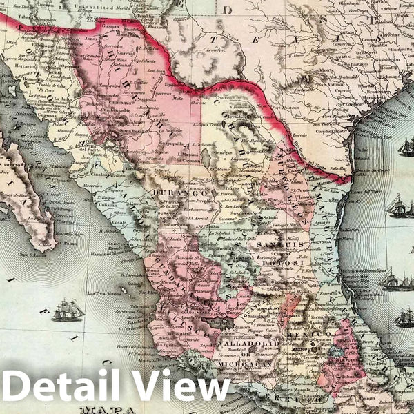 Historic Map : Mexico, Mapa de Mejico J. H. Colton, Nueva York 1862 ...