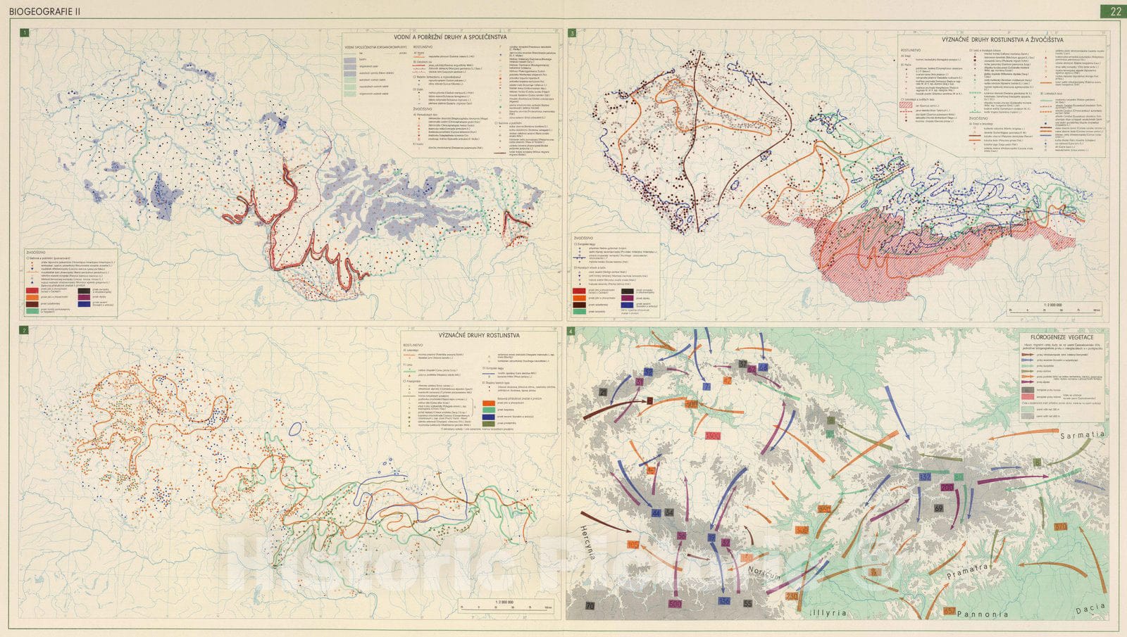 Historic Map : National Atlas - 1966 Biogeography II. - Vintage Wall A ...