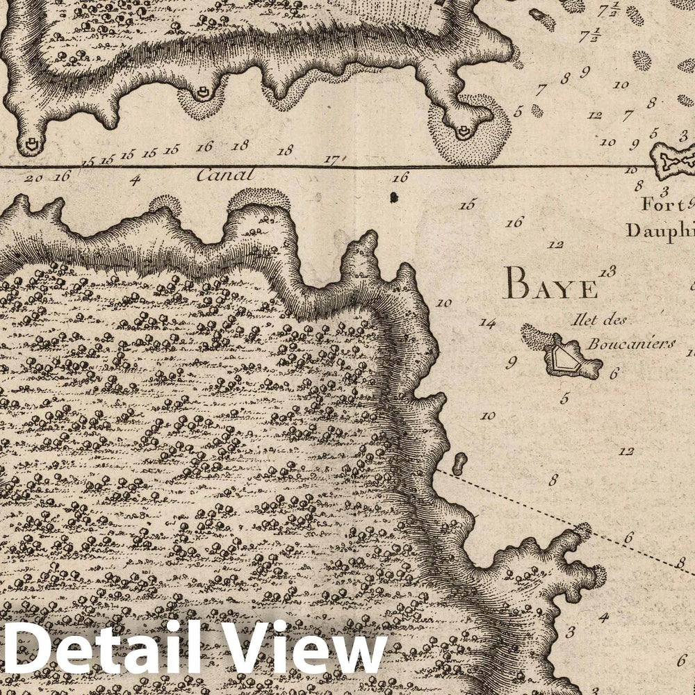 Historic Map : Haiti , Fort Liberte (Haiti), 1764 Baye et ville de Bay ...