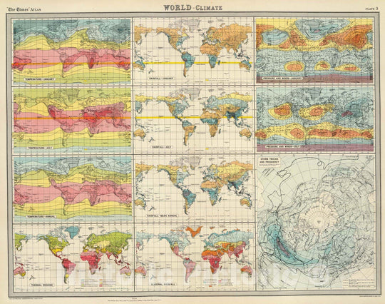 Historic Map : 1922 World - climate. - Vintage Wall Art – Historic Pictoric