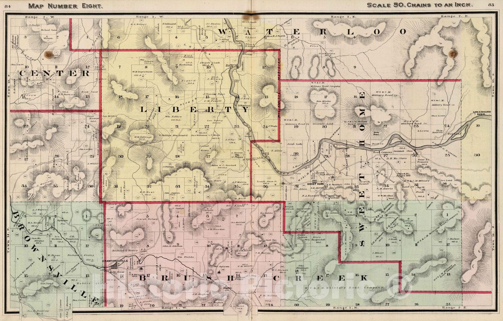 Linn County Oregon Property Map 1878 Historical Atlas – Historic Pictoric