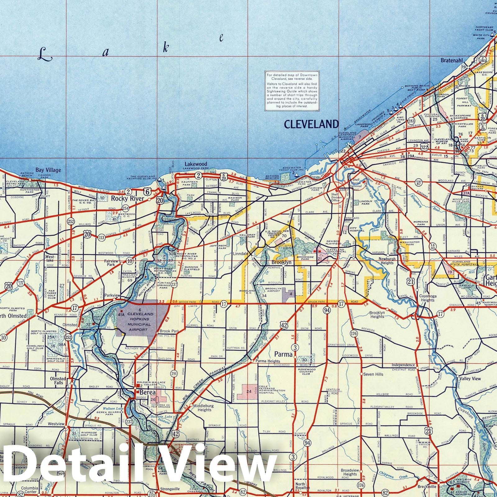 Historic Map : National Atlas - 1956 Shell Metropolitan Cleveland and ...