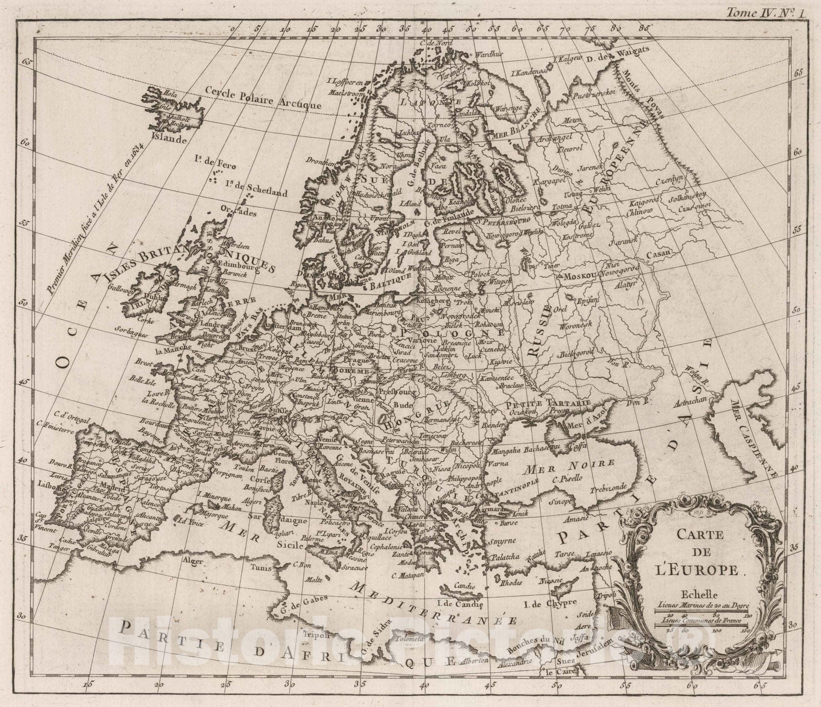 Historic Map : Chart Atlas - 1764 Carte de L'Europe - Vintage Wall Art ...