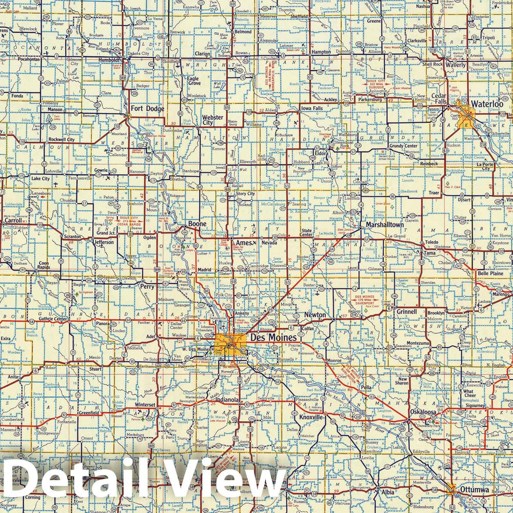 Historic Map : National Atlas - 1956 Shell Highway Map of Iowa. - Vint ...