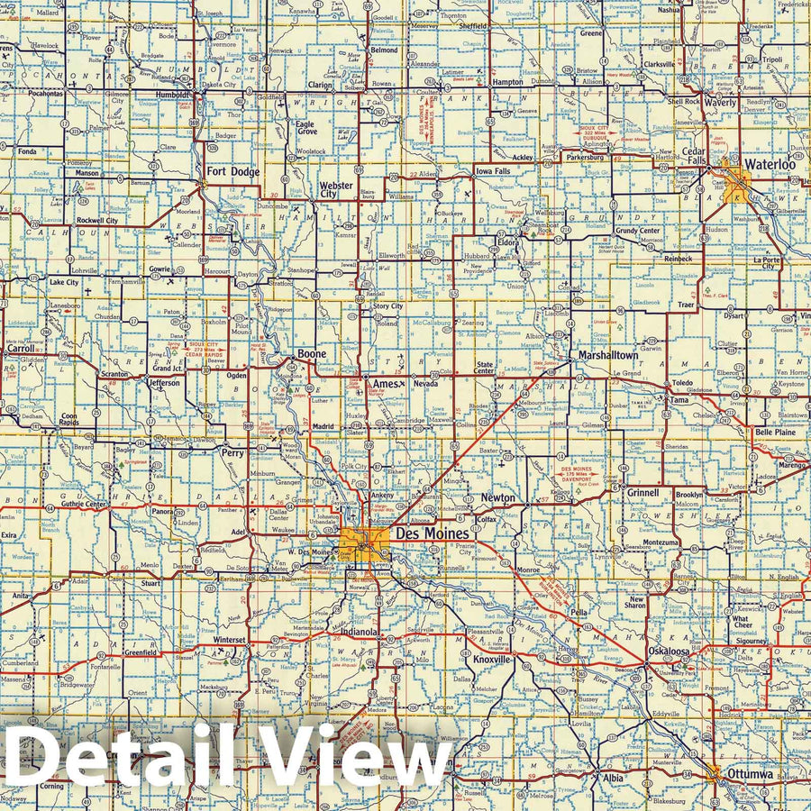 Historic Map : National Atlas - 1956 Shell Highway Map of Iowa. - Vint ...