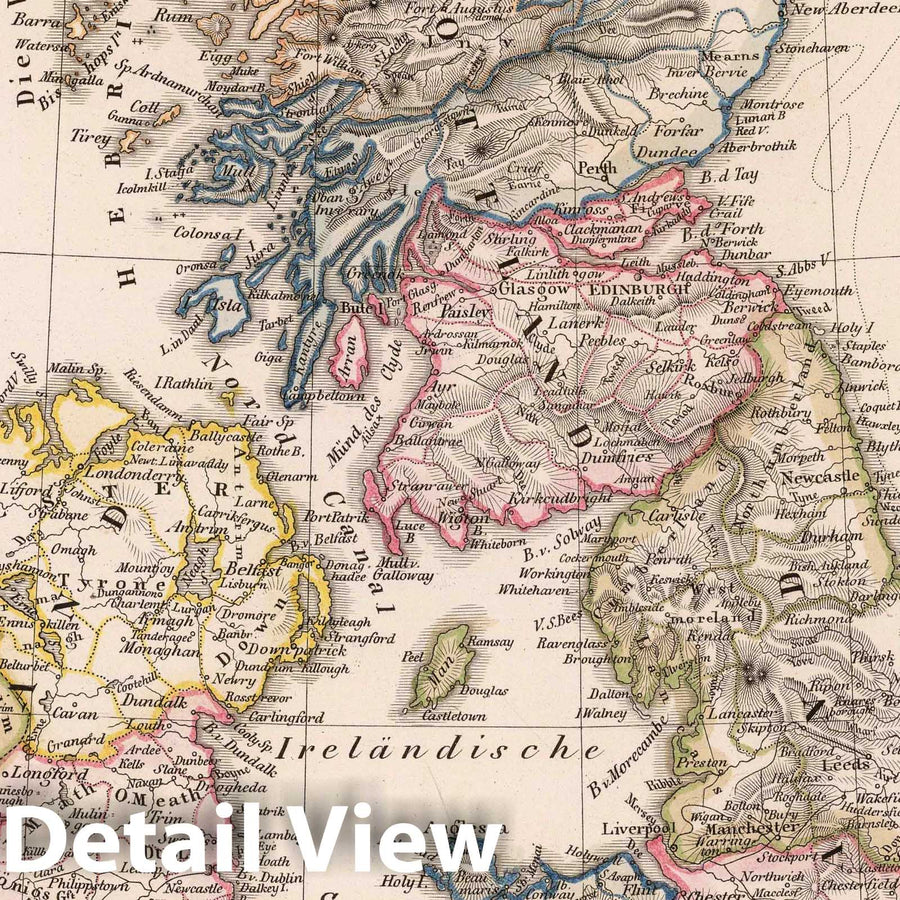 Historic Map : England; Scotland; Ireland, British Isles 1823 Die Brit ...