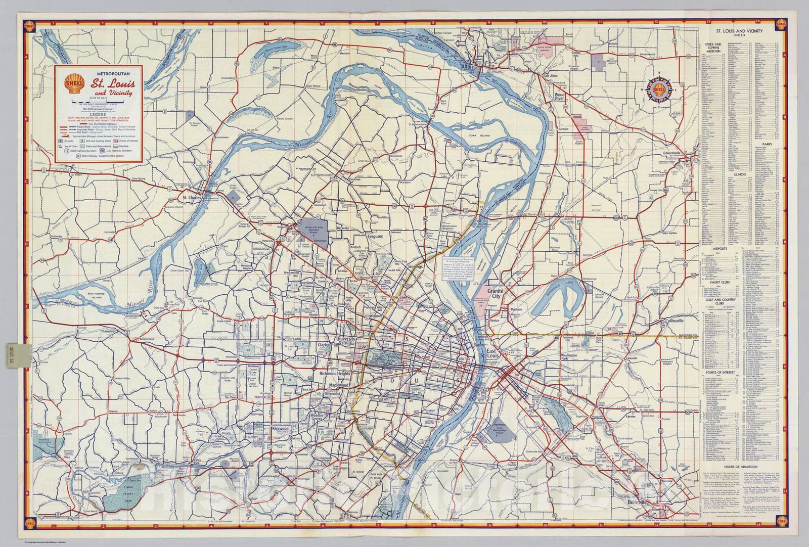 Historic Map : National Atlas - 1956 Shell Metropolitan St. Louis and ...