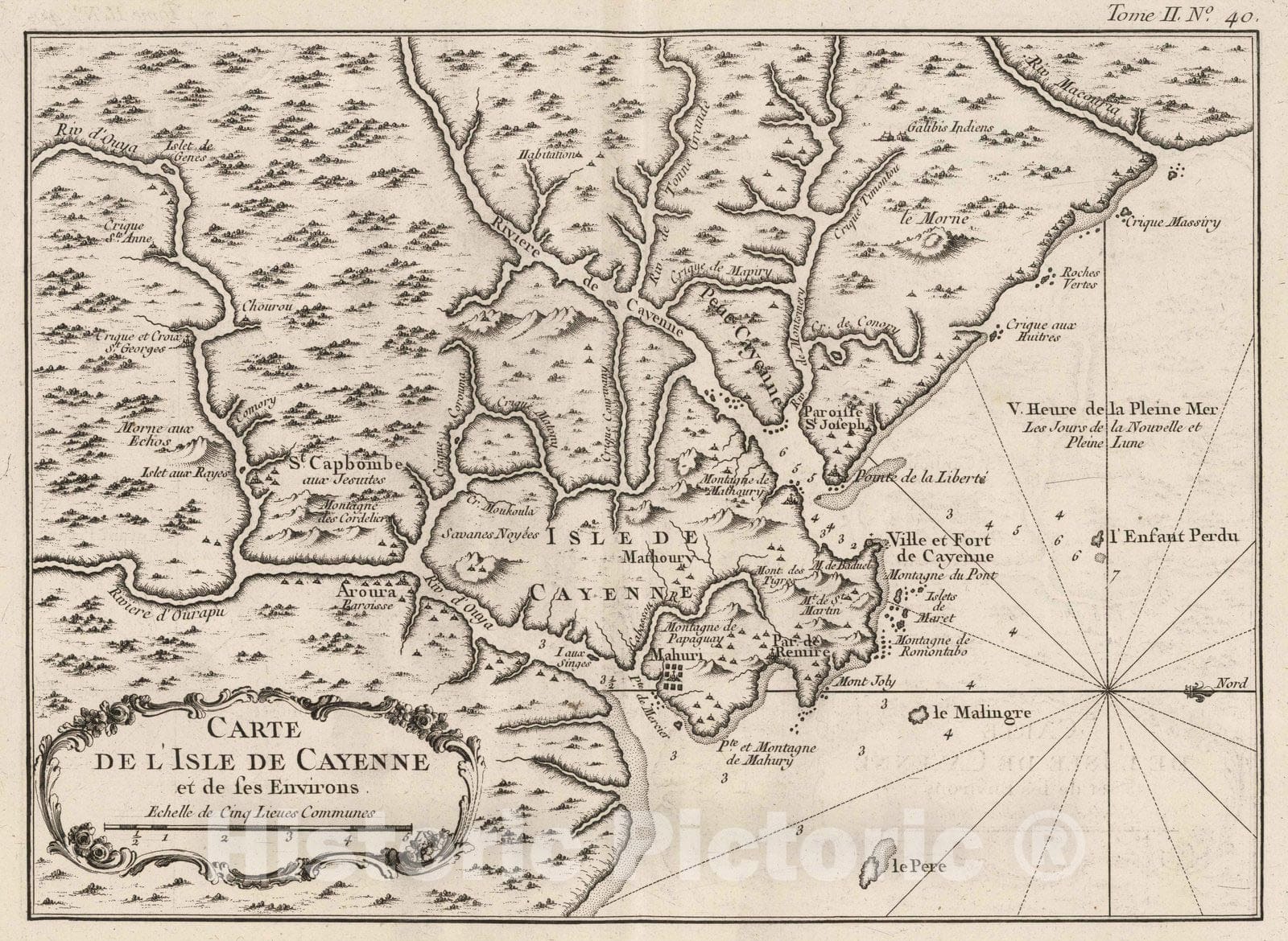 Historic Map : French Guiana , Cayenne (French Guiana), 1764 Carte de ...