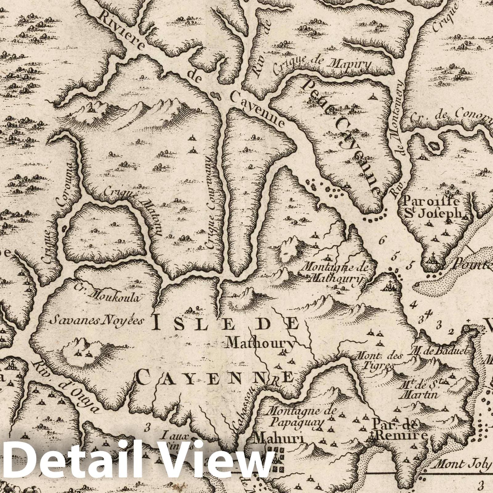 Historic Map : French Guiana , Cayenne (French Guiana), 1764 Carte de ...