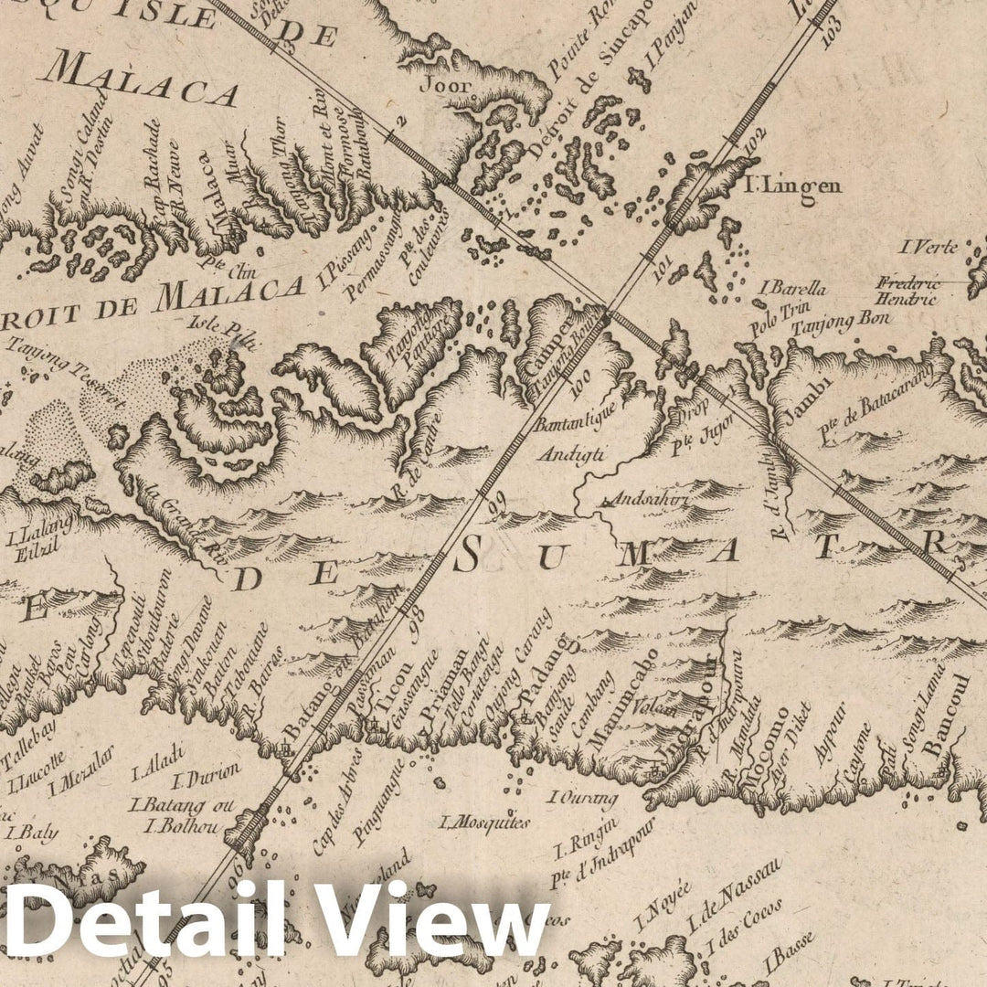 Historic Map : Indonesia, South East Asia 1764 Carte de l'Isle de Suma ...