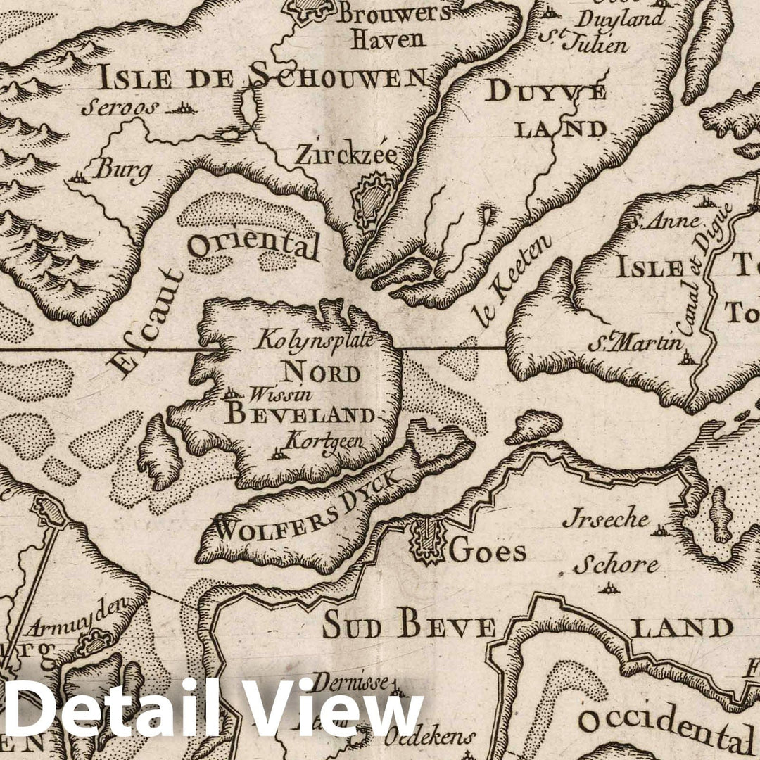 Historic Map : Netherlands, , Europe 1764 Carte de la Zeelande , Vinta ...