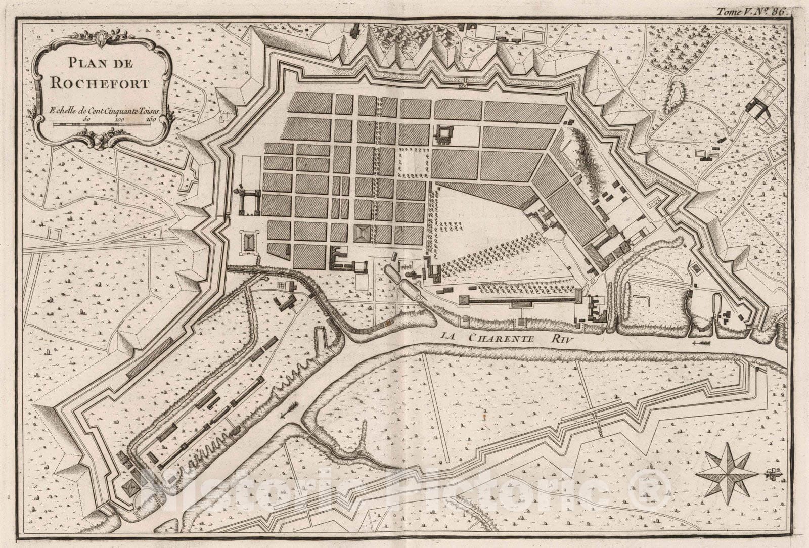 Historic Map : France , Rochfort France, Aunis 1764 Plan de Rochefort ...