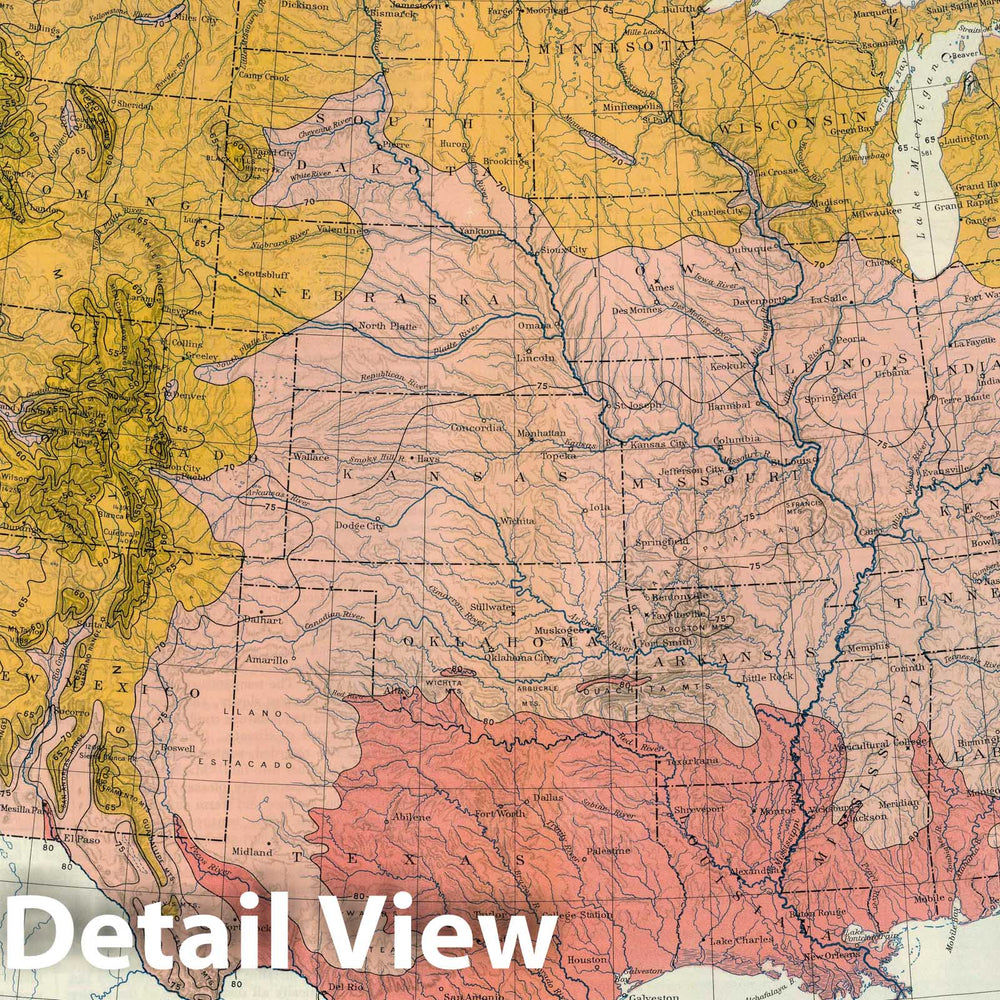 Historic Map : National Atlas - 1923 Summer Temperatures. Atlas of Ame ...