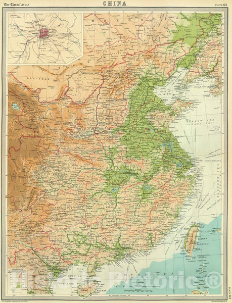 Historic Map : 1922 China. - Vintage Wall Art - Historic Pictoric